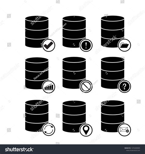 Database Icon Set Vector Design Symbol Stock Vector Royalty Free
