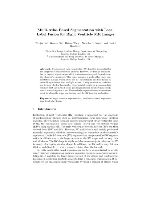 Pdf Multi Atlas Based Segmentation With Local Label Fusion For Right