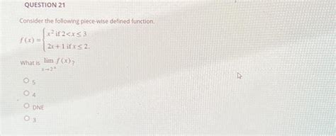 Solved Consider The Following Piece Wise Defined Function