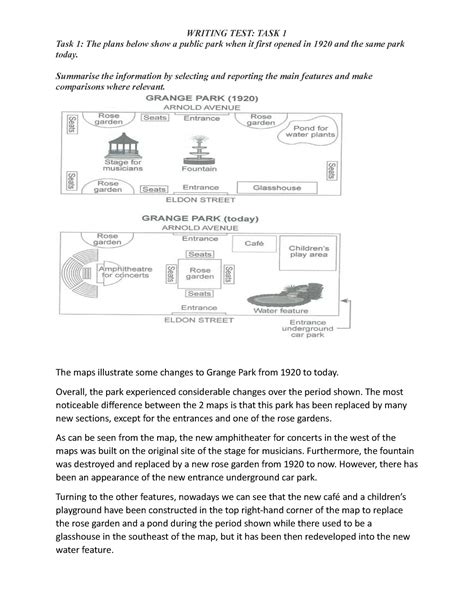 Task 1 Writing Map An Ielts Writting Task 1 Essay Writing Test