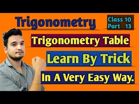 Trigonometry Table How To Learn Trigonometry Table Trick To Learn Trigonometry Table Nitin