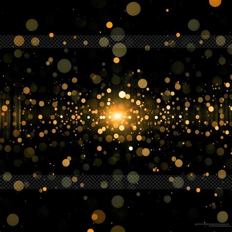 Premium Psd Golden Bokeh Particles Light Effect
