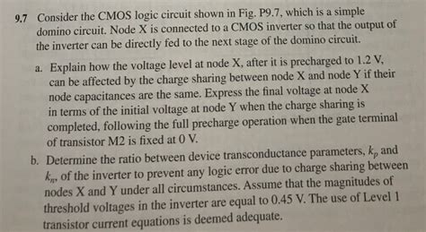 Solved Consider The CMOS Logic Circuit Shown In Fig P Chegg