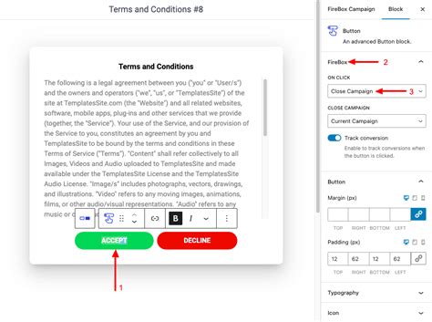 How To Display A Terms And Conditions Popup In Wordpress Wordpress Popup Builder Plugin Firebox