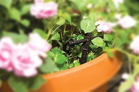 Ts25 10ps Drip Irrigation 1 4 Tubing Stake With Bug Cap Diffuser And Locking Ca Ebay