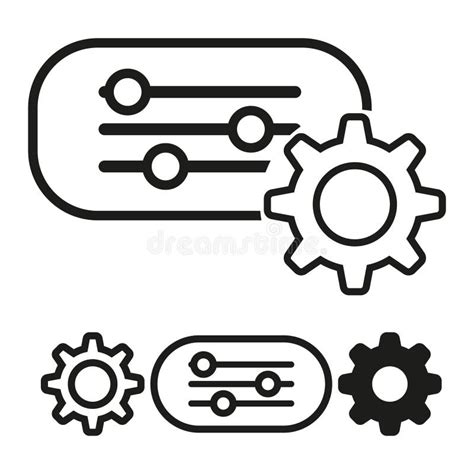 Technology Process Control Icons Circuit And Gear Symbols Automation System Concept Vector