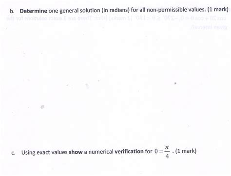 b determine one general solution in radians for all course hero
