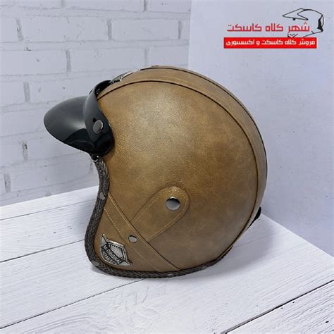کلاه کاسکت وسپایی چرم ساده شهر کلاه‌ کاسکت