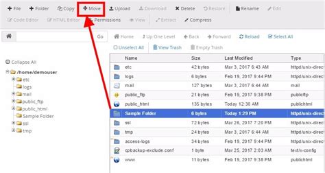 How To Move File In File Manager On The Cpanel Server