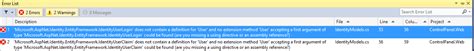 Mvc Identityuserlogin Does Not Contain A Definition For User