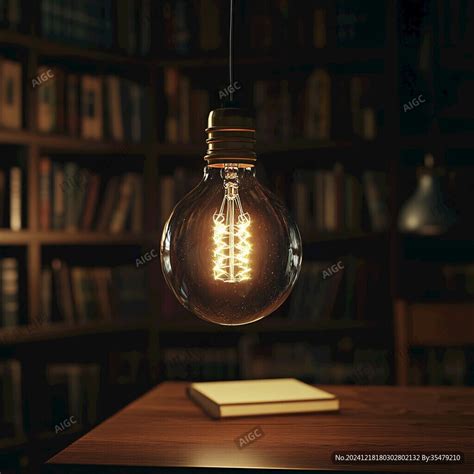 Ai创作图灯下学习 爱迪生led灯泡 Loft复古灯 书房灯 灯具吊灯壁灯台灯书柜 爱迪生灯泡 灯下阅读 爱迪生led灯丝 个性电灯 看书灯 书店阅读灯 图书馆台灯 灯下读书 学灯 灯具创意照
