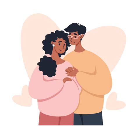 Premium Vector Pregnant Couple In Love