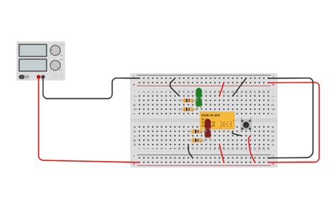 circuit design conexion de relevador en el protoboard tinkercad