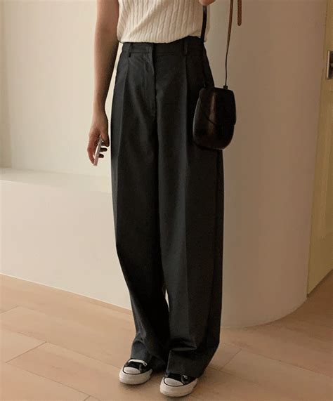 리즌 원핀턱 슬랙스 2color 에이블리