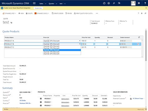 Many Price Lists Discounts In Single Quote Form Crm Software Blog Dynamics 365