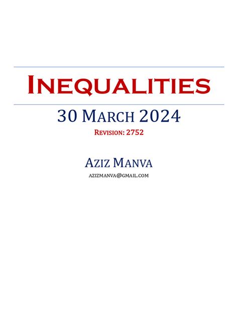 A03 Abs Value And Inequalities Pdf Numbers Inequality Mathematics