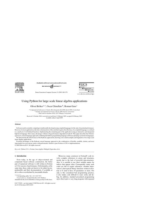 Solution Using Python For Large Scale Linear Algebra Applications