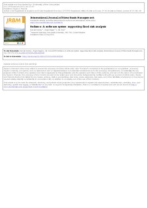 Pdf Reframe A Software System Supporting Flood Risk Analysis Dokumentips