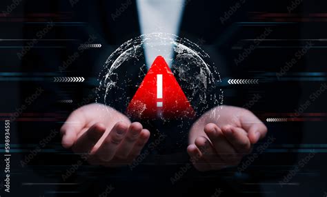 Poster Businessman Protect Digital Data Asset And Online Transaction From Dangerous And