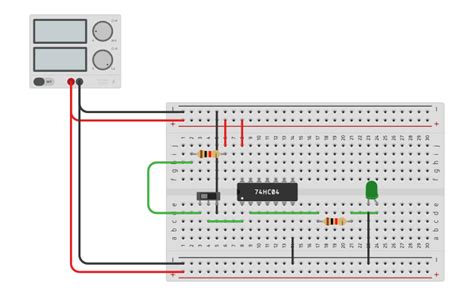 Circuit Design Rangkaian Dasar Logika Not Tinkercad