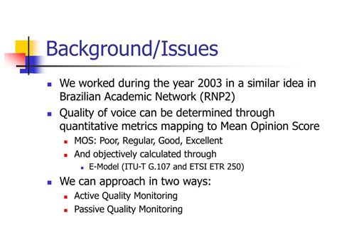 PPT SIP Based Voice Measurement Infrastructure PowerPoint Presentation ID 231586