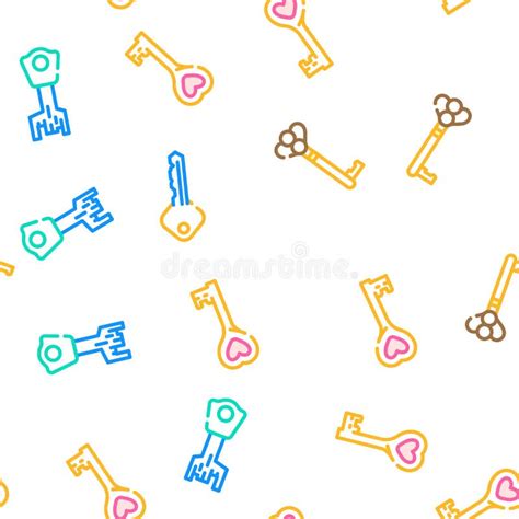 Key For Open And Close Padlock Vector Seamless Pattern Stock Illustration Illustration Of