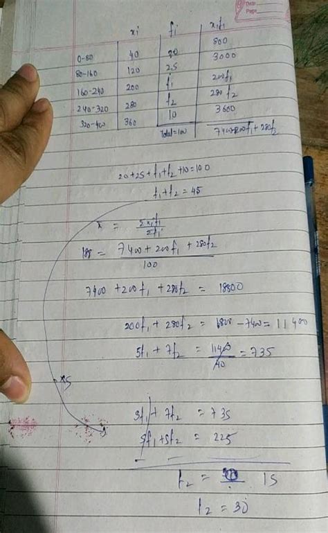 46 If The Mean Of The Following Frequency Distribution Is 188 The Missing Frequencies F And