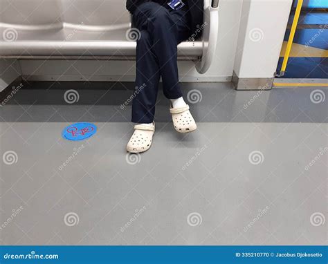 Passenger Sitting In Lrt Jakarta Train Editorial Image Image Of