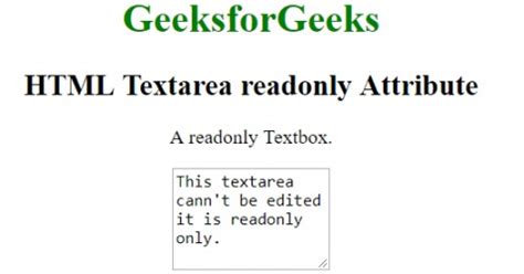 HTML readonly属性用法及代码示例 纯净天空