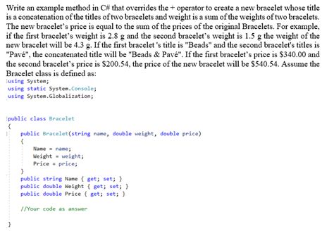 Solved Write An Example Method In C That Overrides The