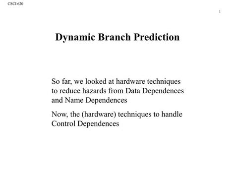 Ppt Dynamic Branch Prediction Powerpoint Presentation Free Download