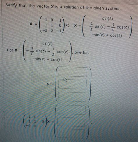 solved verify that the vector x is a solution of the given