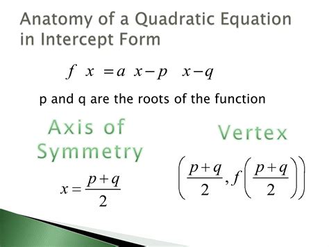 Graphing Quadratics In Intercept Form Pptx