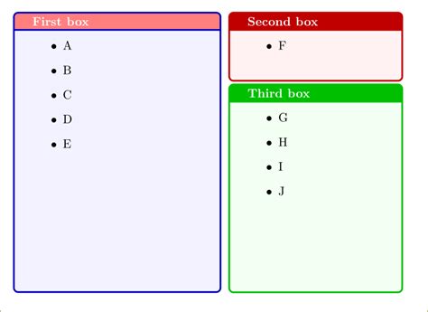 Vertical Alignment Tcolorbox How To Create Layout Of Single Box On One Side Multiple Boxes