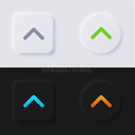 Shorten Arrow Button Icon Set Multicolor Neumorphism Button Soft Ui Design Stock Vector