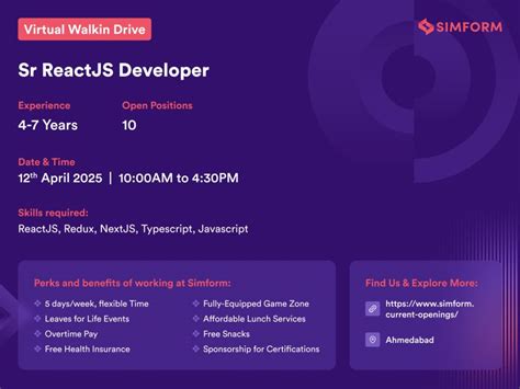 Senior Reactjs Reactjs Hiring Virtualwalkin Careergrowth