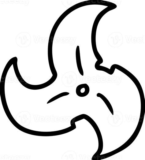 Hand Drawn Line Drawing Doodle Of A Single Ninja Throwing Star Icon