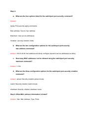 Switchport Port Security Options Configuration And Violation Course Hero