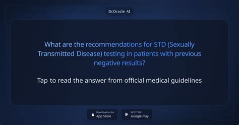What Are The Recommendations For Std Sexually Transmitted Disease Testing In Patients With