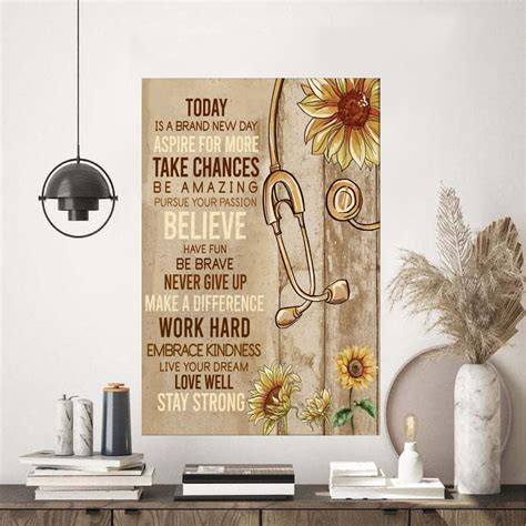 Nursing Assistant Stay Strong And Sunflower Poster Nurse Poster Nursing