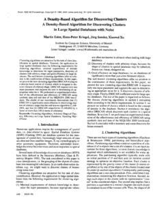 A Density Based Algorithm For Discovering Clusters In A Density Based Algorithm For