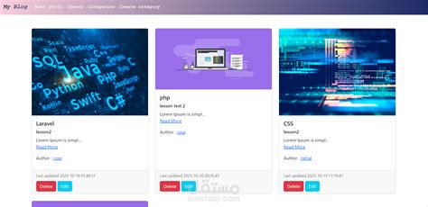 Blog Website Using Php Laravel Mysql مستقل