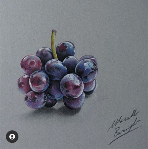 Uva 🍇 Realistic Drawings Color Pencil Drawing Art Tutorials Watercolor