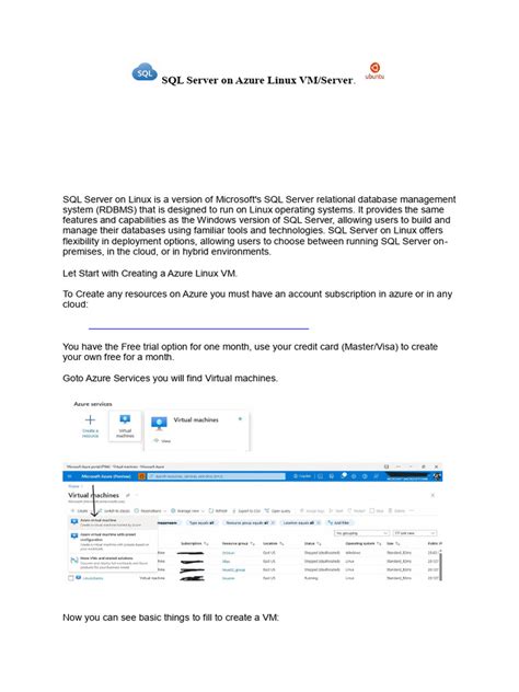 Step By Step Guide On Creating An Azure Linux Vm And Installing Sql