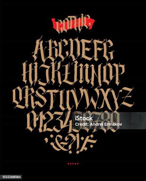 고딕에서 알파벳 전체입니다 벡터입니다 편지 그리고 검은 배경에 기호입니다 서 예 고 글자입니다 중세 라틴 편지입니다 개별 편지입니다 문신에 대 한 우아한 폰트입니다 A