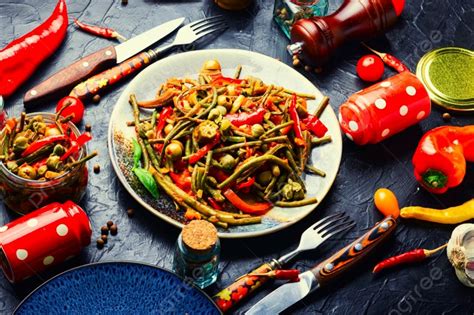 Spicy Vegetable Appetizer Made From Pepper Photo Background And Picture