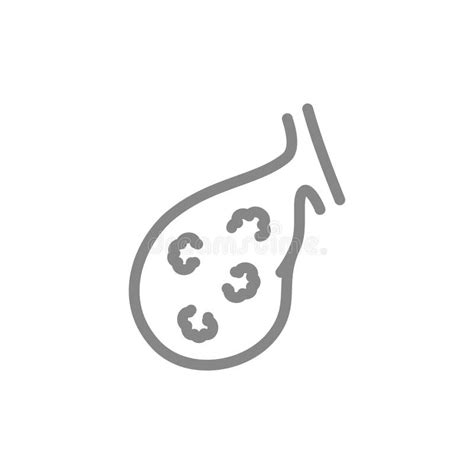Gallbladder With Tumors Line Icon Gallbladder Cancer Disease Internal