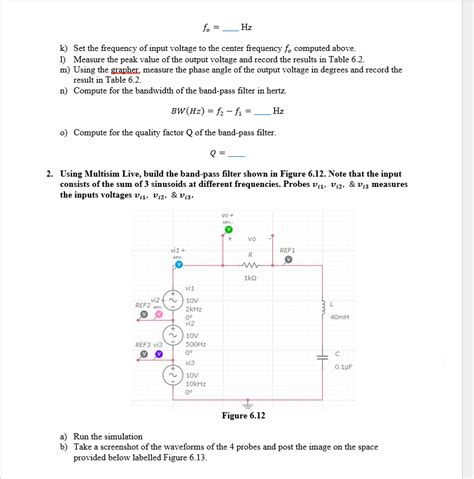 solved part 2 high pass filter 1 using multisim live