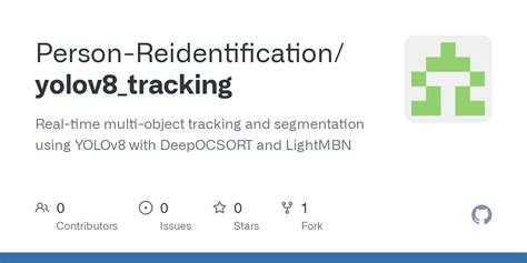 GitHub Person Reidentification Yolov Tracking Real Time Multi Object Tracking And