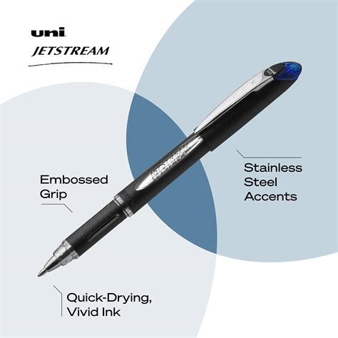 Uniball Jetstream Ballpoint Pens Bold Point 1 0mm Blue 12 Count